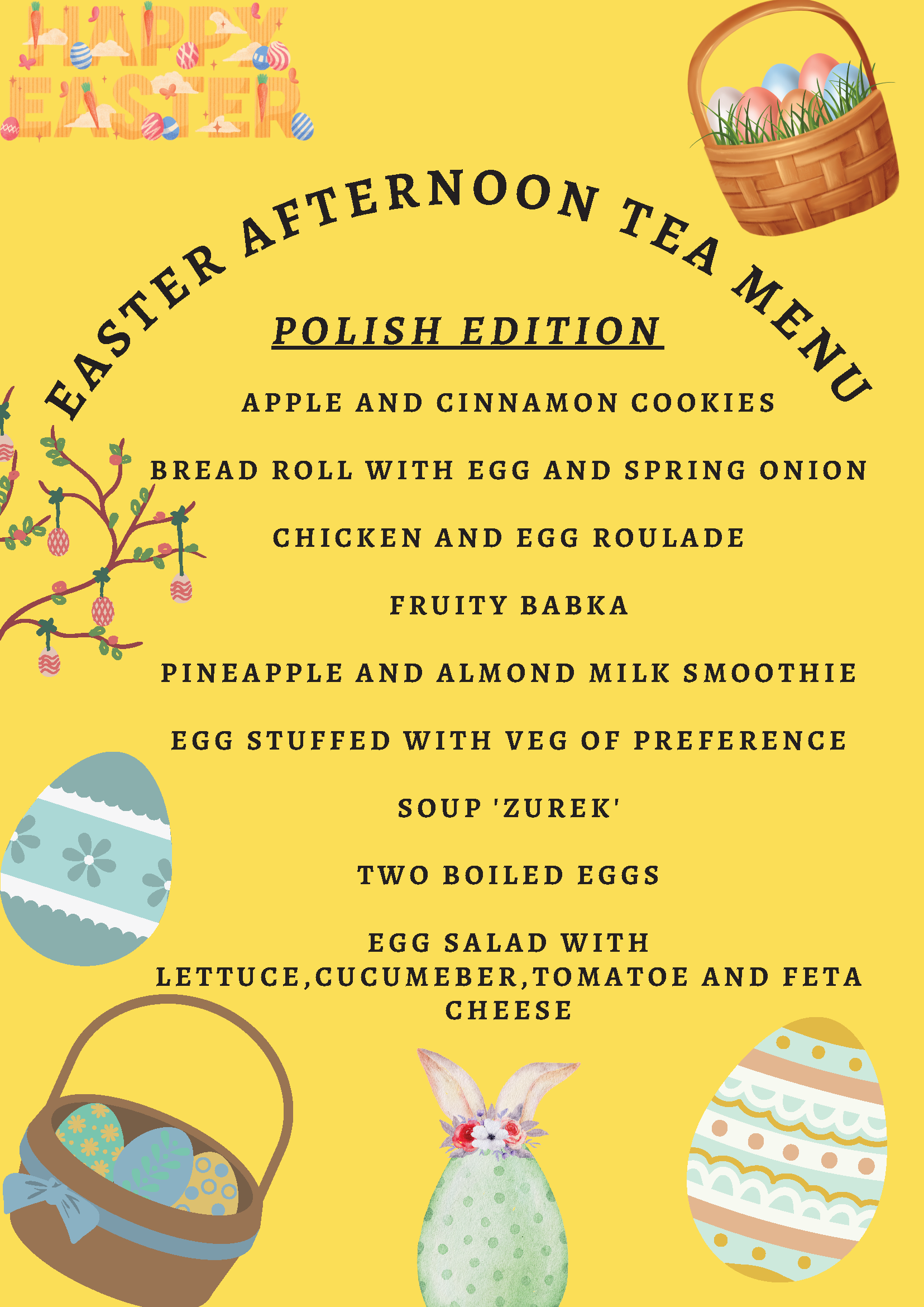 Polish Easter Afternoon Tea Menu